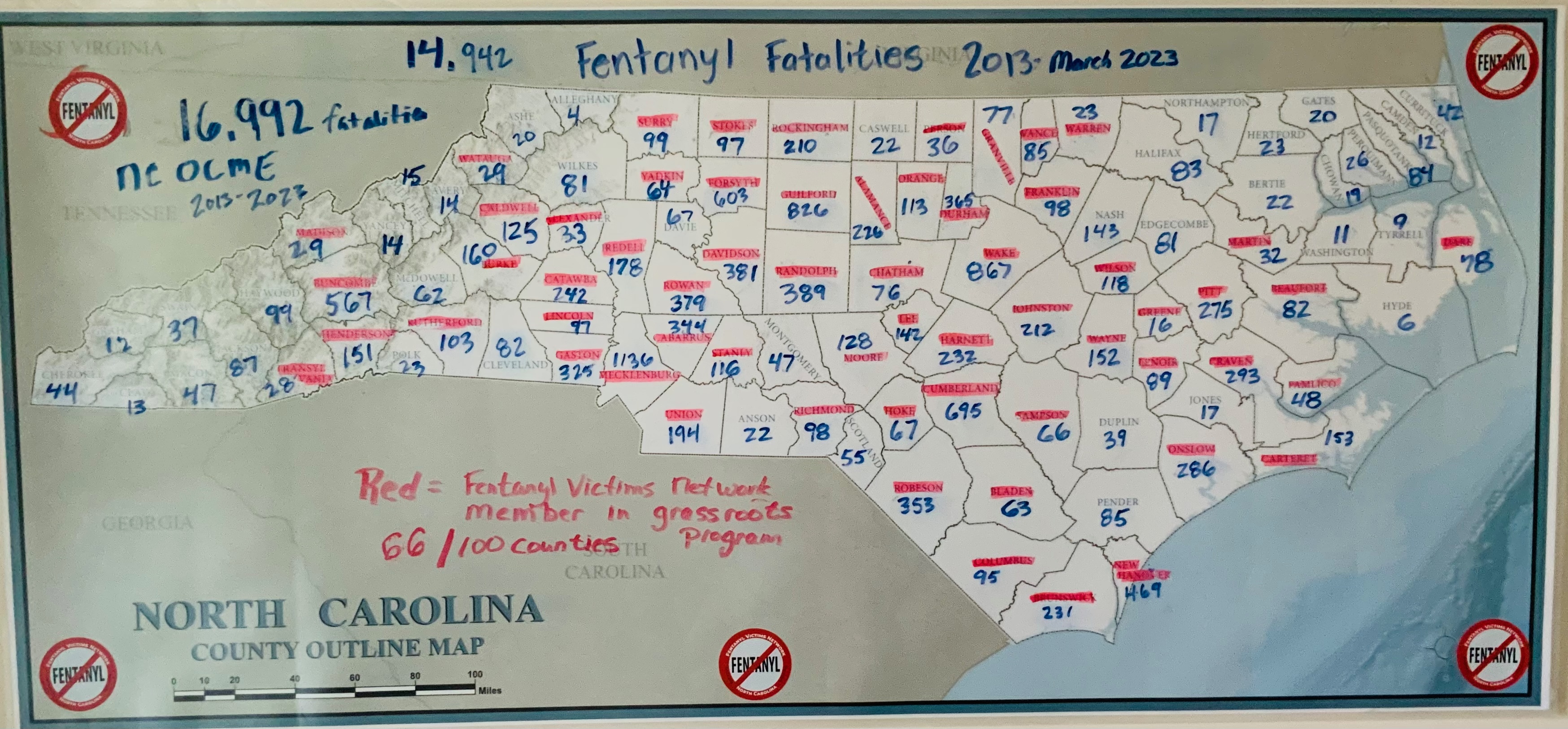 NC Map: Fentanyl Fatalities - Fentanyl Victims Network of North Carolina